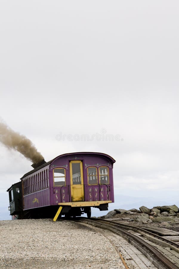 Purple Cog Train on Mount Washington Stock Photo - Image of hiking ...