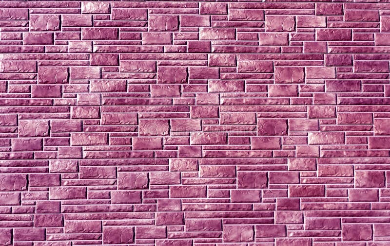 Purple Color Brick Stylized Wall Pattern. Stock Photo - Image of ...