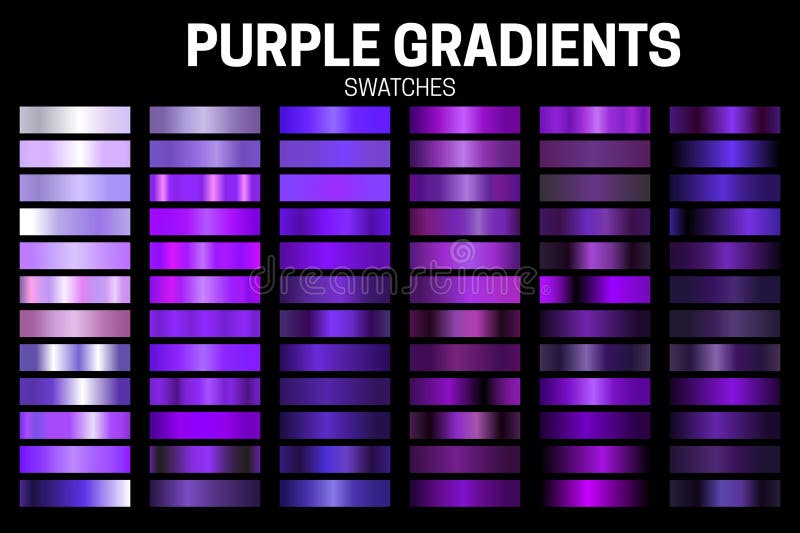 Purple Color Shades Swatches Palette with Names Stock Vector ...