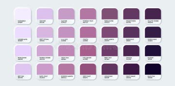 Purple Color Guide Palette with Color Names. Catalog Purple Samples ...