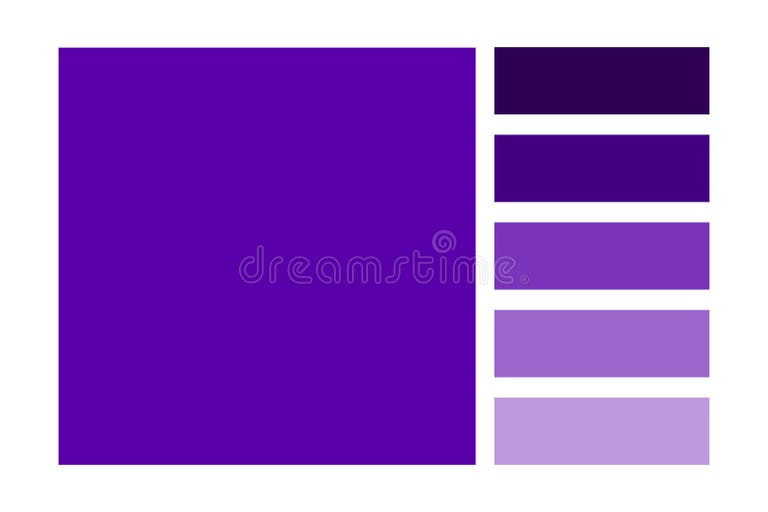 Purple Color Palette. Gradient Vector Sample. Rectangular Swatch Chart ...