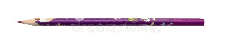 Purple Color Pencil Isolated on White Background. Stock Image - Image ...