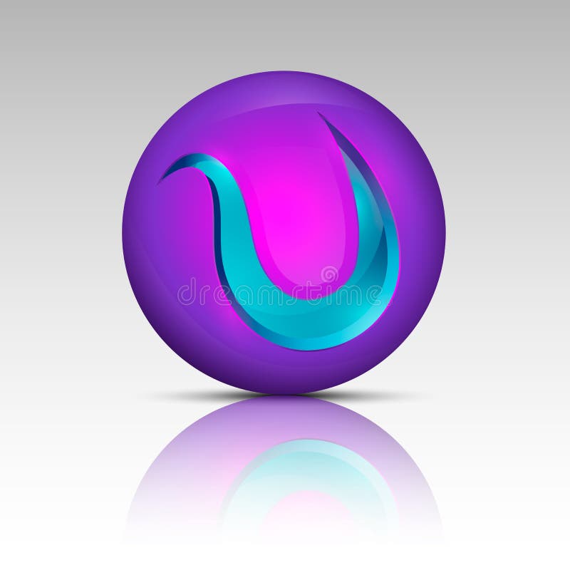 Purple Circle Sphere Logo with Different Chrome Sections Stock Vector ...