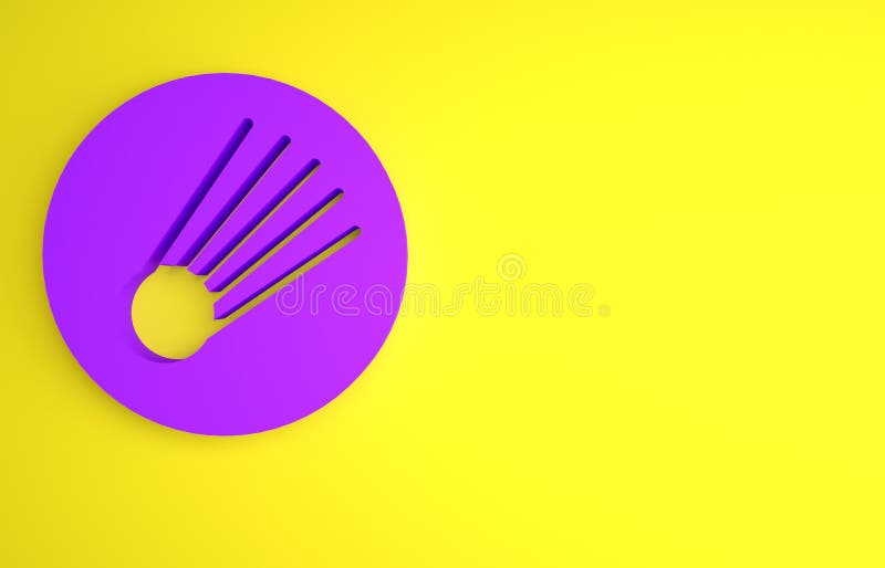 Purple Comet Falling Down Fast Icon Isolated on Yellow Background ...