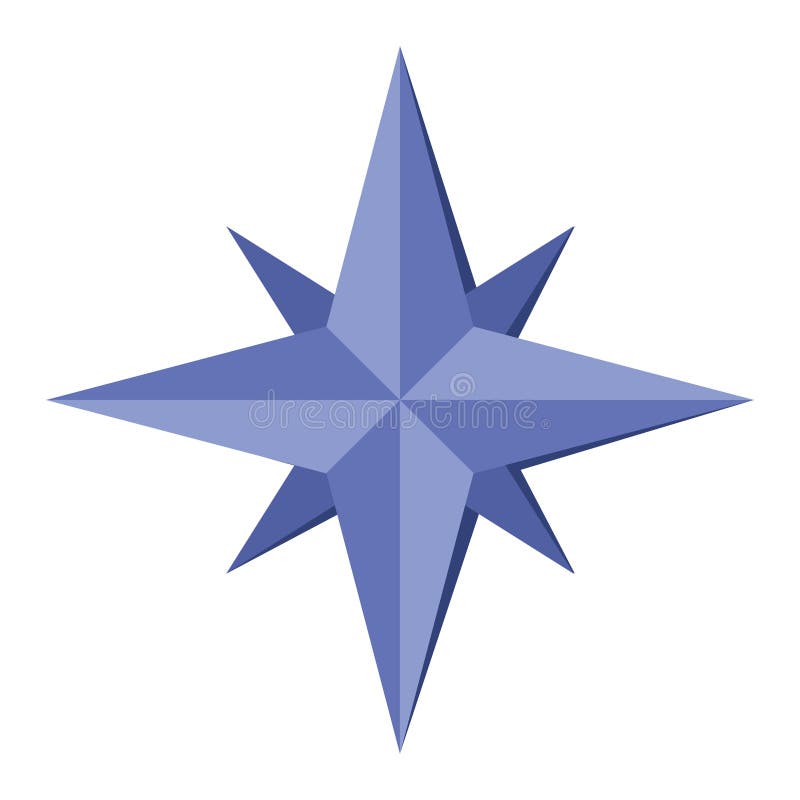 Compass Star Symbol Blue Light Halo Stock Illustration - Illustration ...