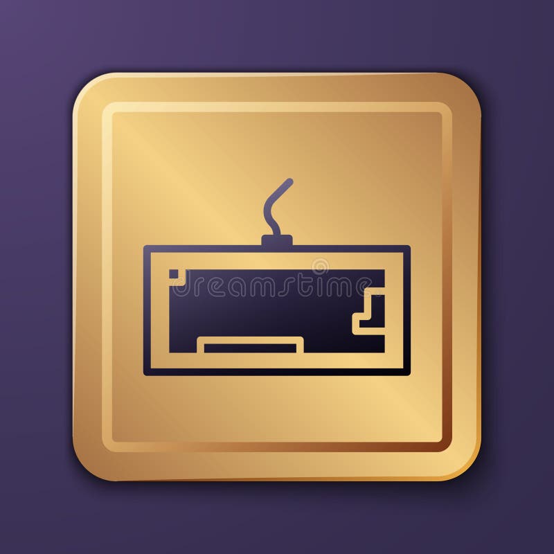 Purple Computer Keyboard Icon Isolated on Purple Background. PC ...