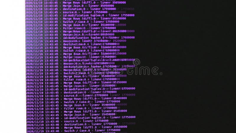Red Computer Software Code Moving On A Black Monitor Computer Hacking In Process Dynamic Text
