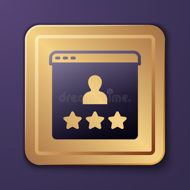 Purple Consumer or Customer Product Rating Icon Isolated on Purple ...