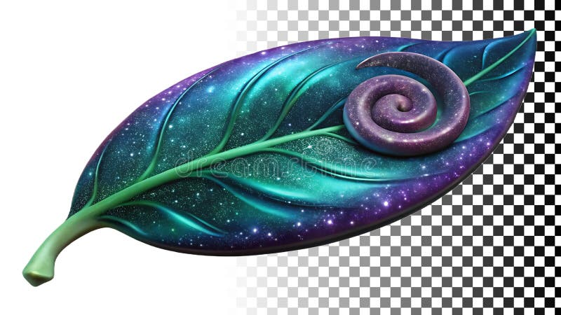 Purple Cosmic Leaf, Galaxy Leaf, Abstract Nature Design Png Transparent ...
