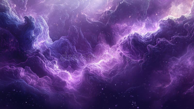 Purple Cosmic Nebula Space Background Stock Illustration - Illustration ...