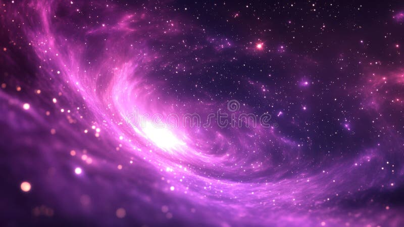 A Purple Cosmic Nebula Swirling in Space Stock Illustration ...