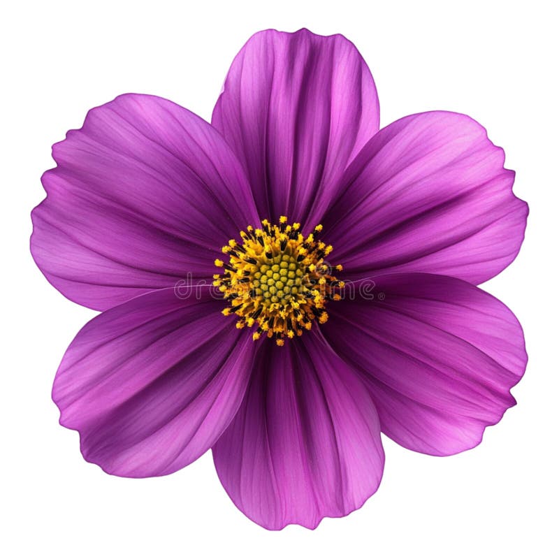 A Purple Cosmos Flower Set Against a Transparent Background Stock ...