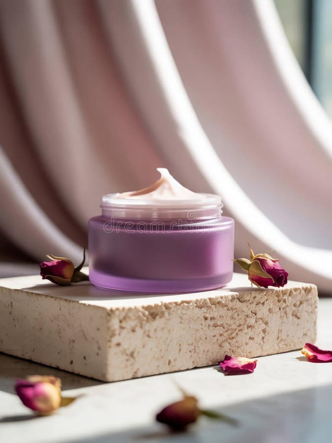 Purple Cream Mockup Design with Roses Stock Illustration - Illustration ...
