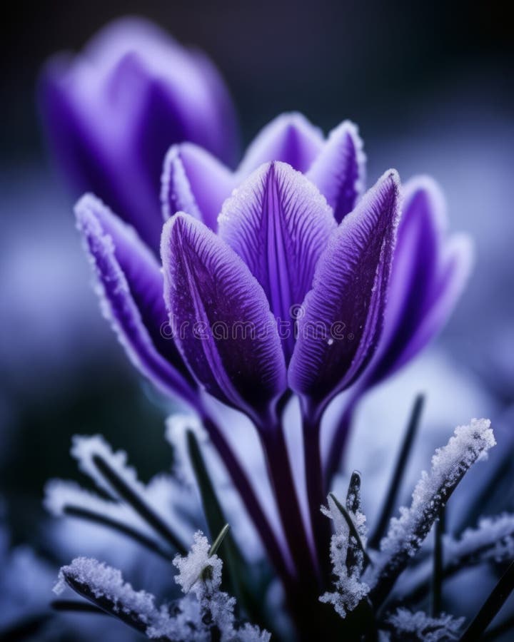 Purple Crocus Tranquility stock illustration. Illustration of saffron ...