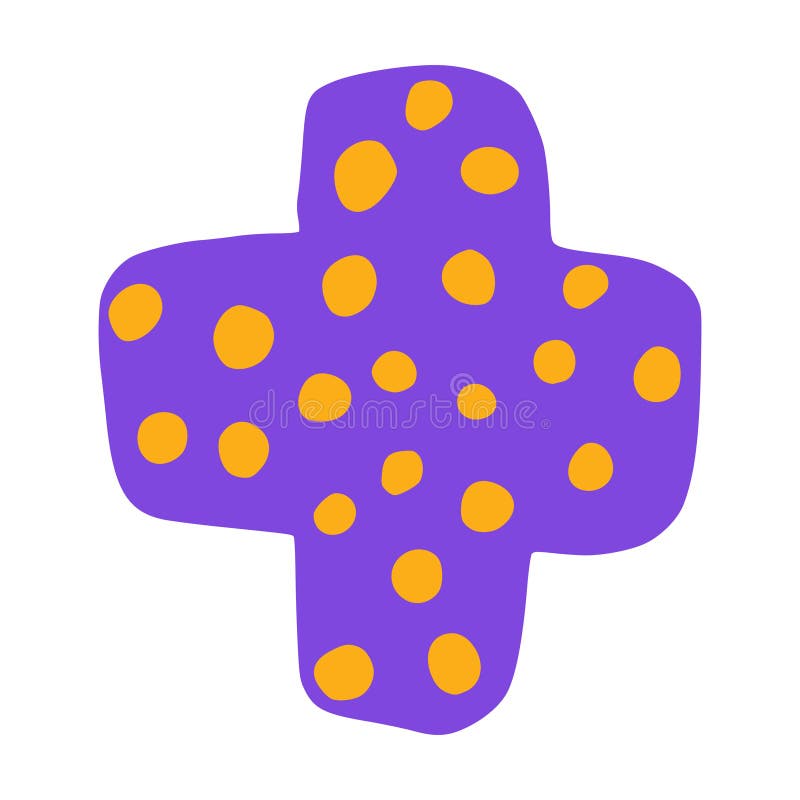 Purple Cross with Yellow Polka Dots Abstract Design Stock Vector ...