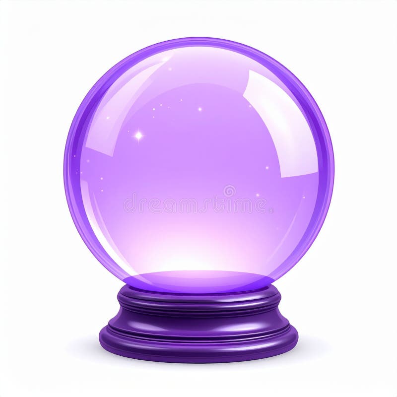 Purple Crystal Ball on White Background Stock Illustration ...