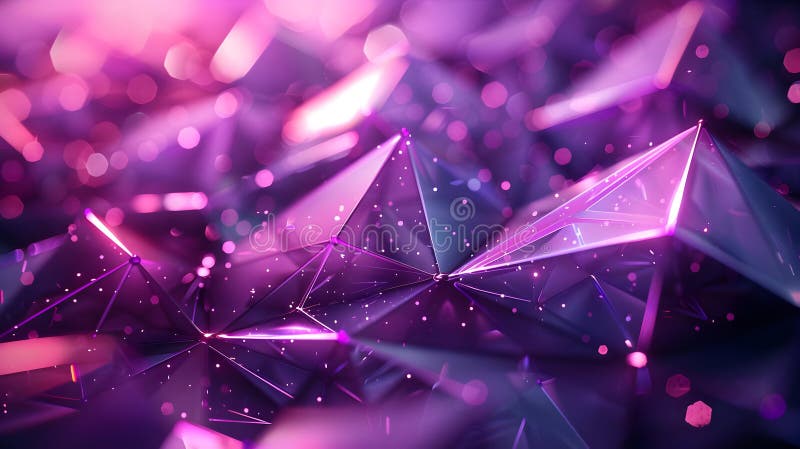 Purple Crystal 3D Abstract Background Stock Illustration - Illustration ...
