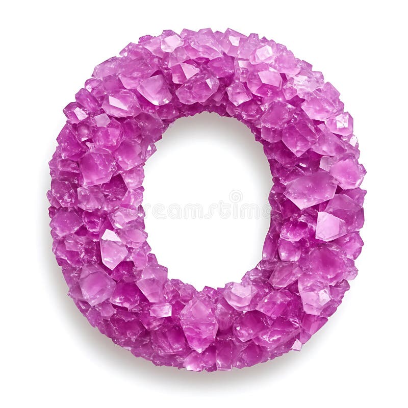 Purple Crystal Letter O on White Background Stock Illustration ...