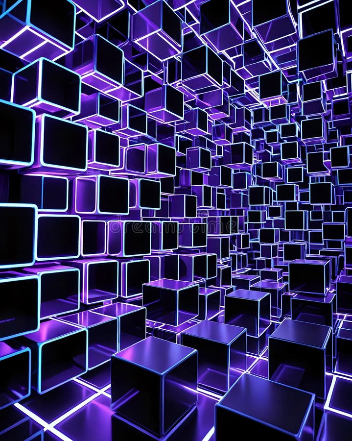 Purple Cube Array stock illustration. Illustration of design - 353709437