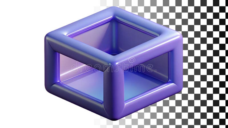 Purple Cube, 3D Shape, Geometric Form, Block Shape Png Transparent ...