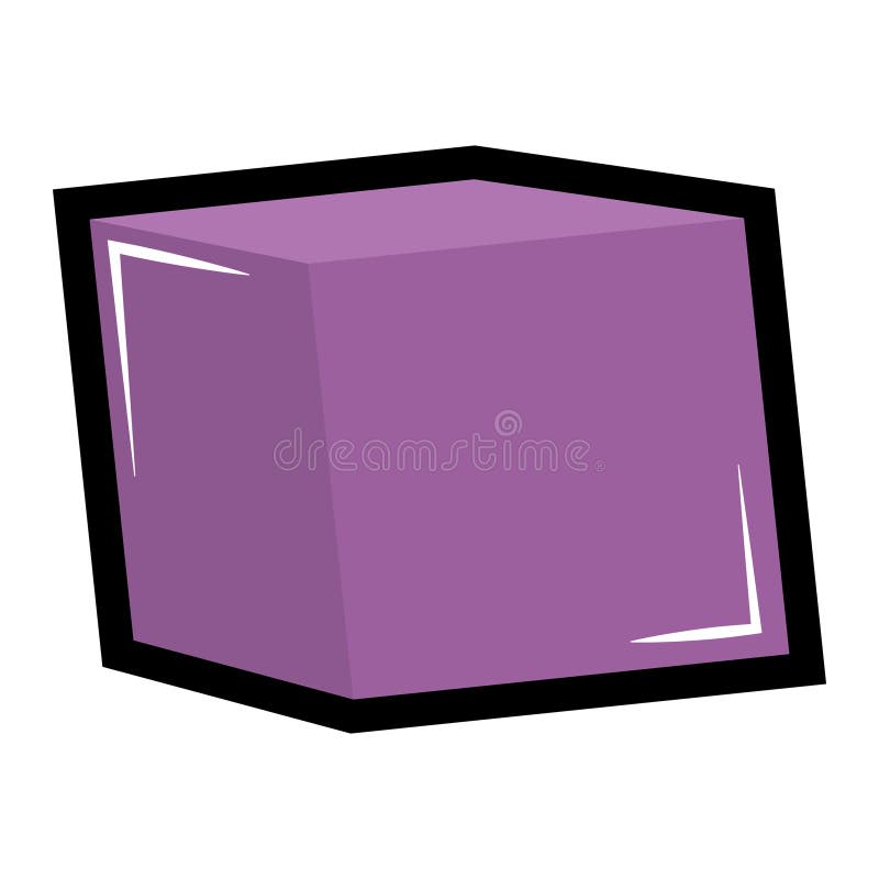 Purple Cube in Perspective. Vector Stock Vector - Illustration of math ...