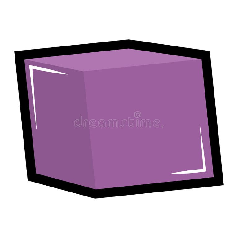 Purple Cube in Perspective. Vector Stock Vector - Illustration of math ...