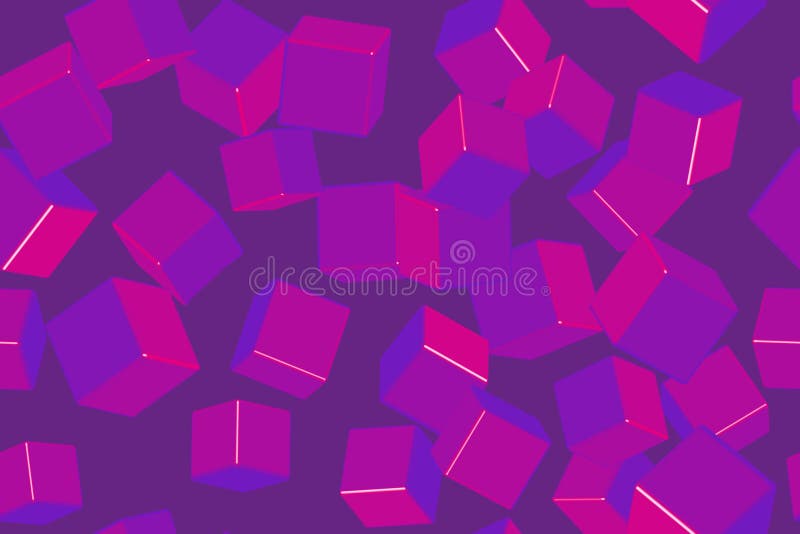 Purple Cubes Seamless Pattern on Purple Background Stock Vector ...