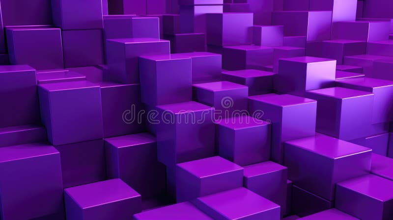 Purple Cubes Wall Background, Abstract Illustration Stock Illustration ...
