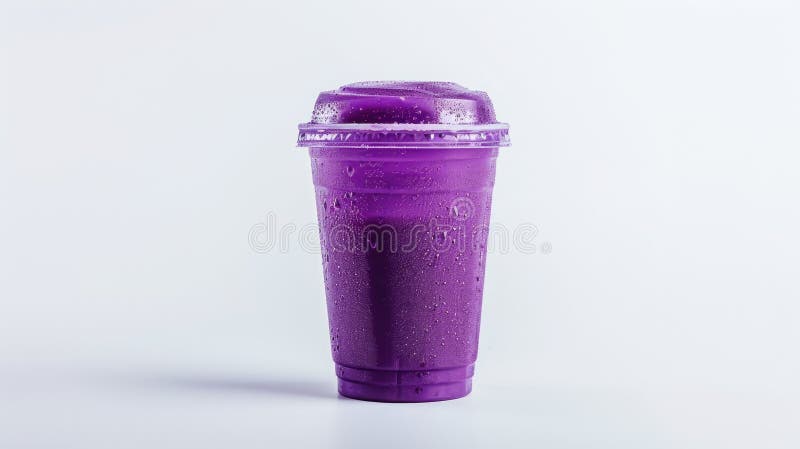A Purple Cup with Condensation on the Outside Stock Photo - Image of ...