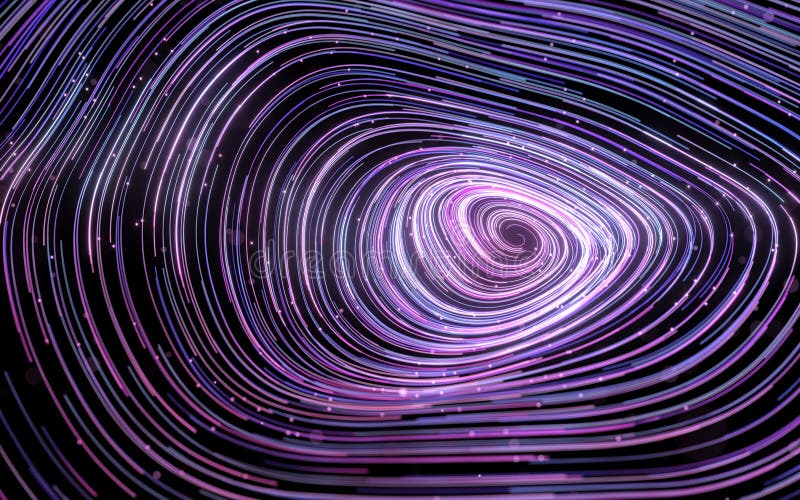 Purple Curve Lines Vortex, Fantasy Background, 3d Rendering Stock ...