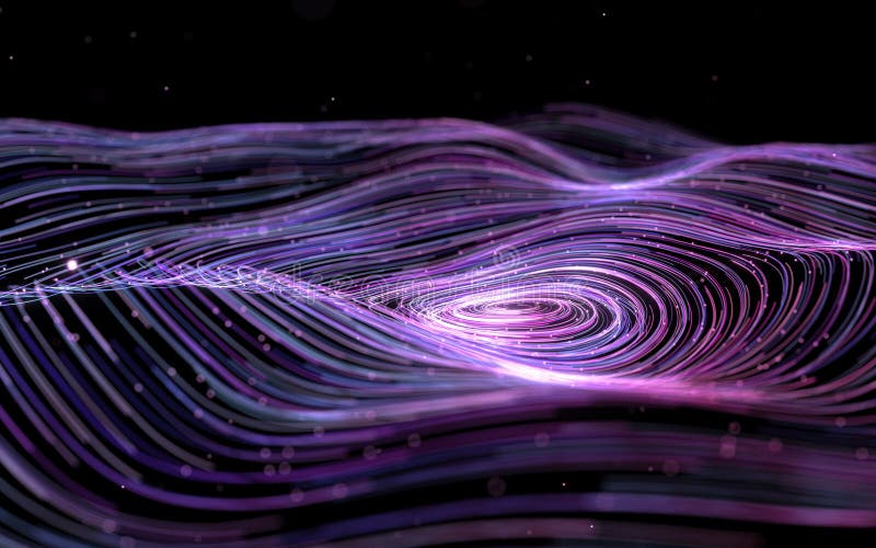 Purple Curve Lines Vortex, Fantasy Background, 3d Rendering Stock ...
