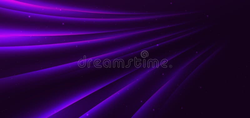 Purple Curve Rays Glowing on Dark Background. Speed Motion Moving ...