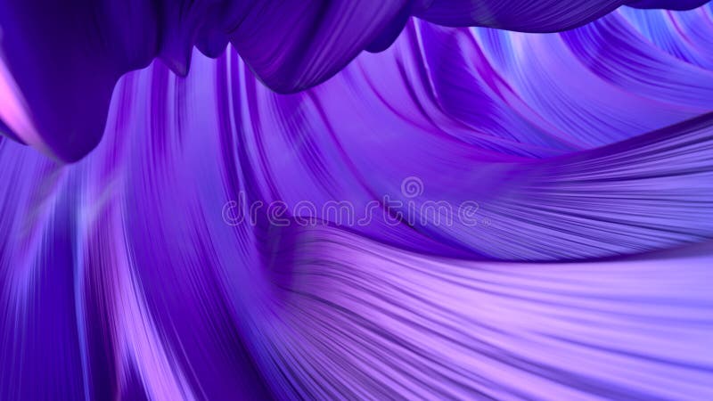 Purple Curved Lines Flow 3D Rendering Stock Illustration - Illustration ...
