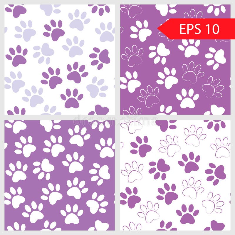 Purple Paw Print Wallpaper