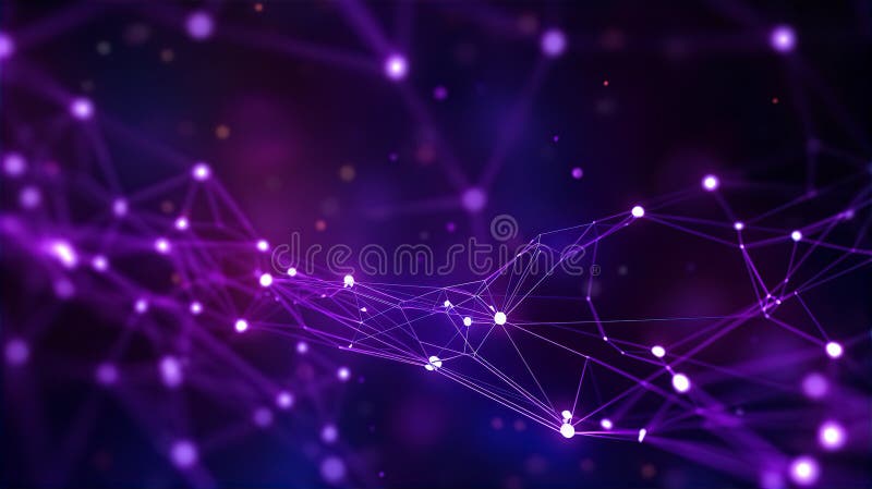 Purple 3D Computer Digital Technology Network Abstract Concept ...