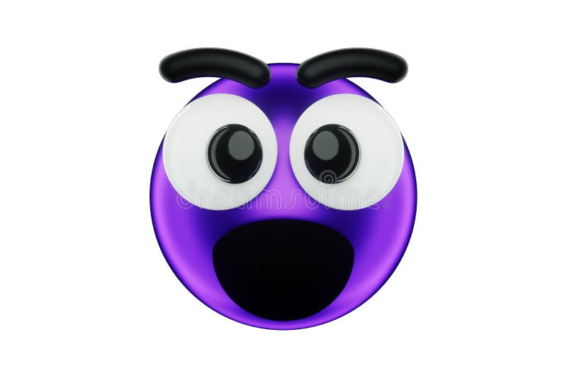 Purple 3d Emoticon Smile Icon. 3D Render, 3D Illustration Stock ...