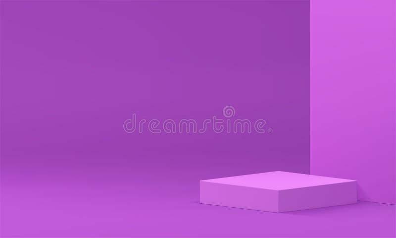 Purple 3d Podium Pedestal Squared Platform with Wall Background ...