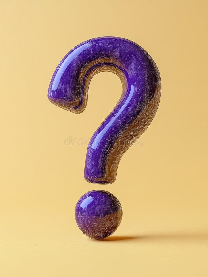 Purple 3D Question Mark on a Yellow Background. Stock Photo - Image of ...