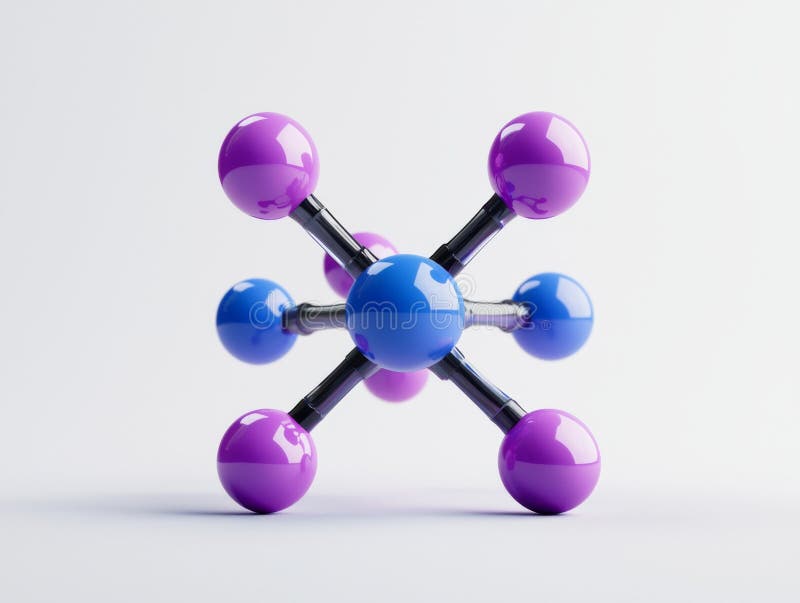 A Purple 3D Rendering of a Protein Molecule, Displayed Over a Blue ...