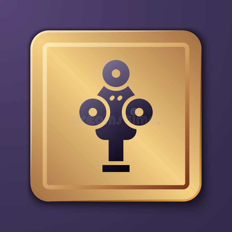 Purple 3D Scanner Icon Isolated on Purple Background. Gold Square ...
