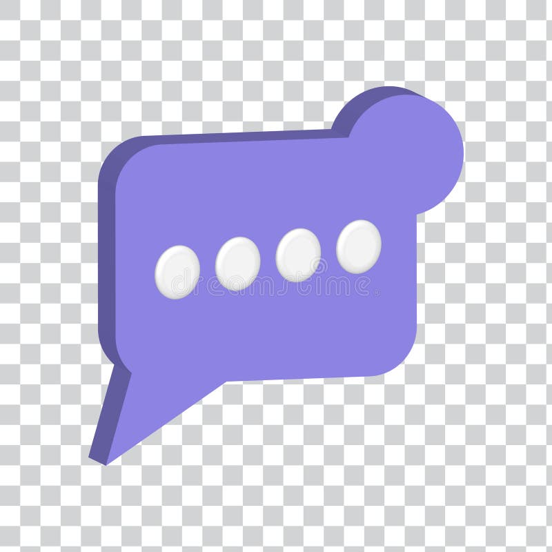 Purple 3d Speak Bubble. Message Box, Chatting Box. 3D Vector ...