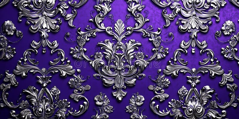 Purple Damask Pattern Background Texture Stock Illustration ...