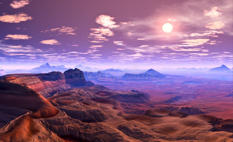 Purple desert stock illustration. Illustration of mountains - 14741979