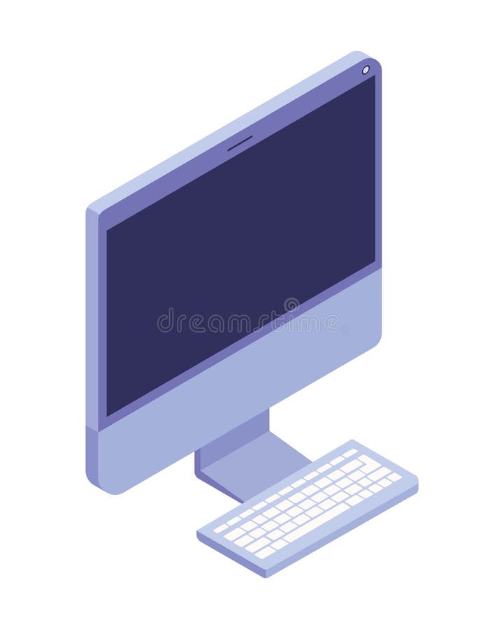 Purple desktop computer stock vector. Illustration of display - 212820183