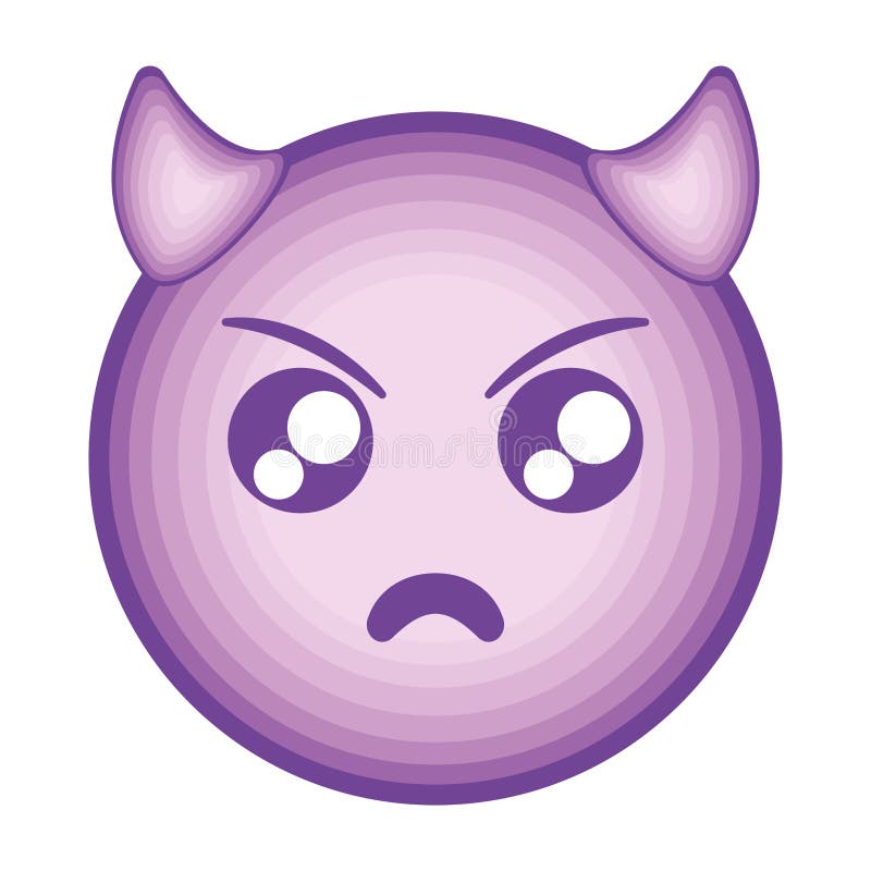 Devil Emoji Emoticon Man Face Cartoon Icon Mascot Stock Vector ...