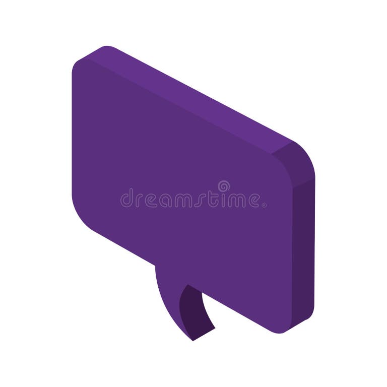 Purple dialog boxes in 3d stock vector. Illustration of message - 80877800