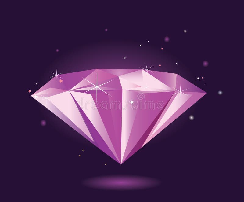 Vector Diamond on Purple Background Stock Vector - Illustration of ...