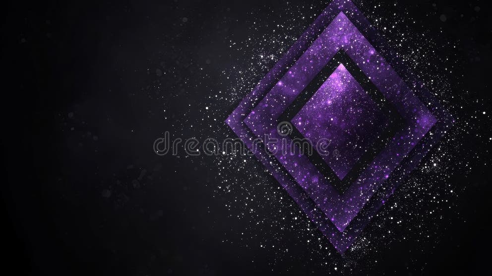 A Purple Diamond-shaped Object with a Starry Background. Stock Image ...