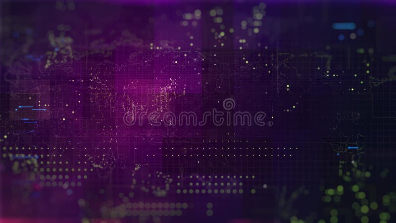Purple Digital Background with Glitch and Maps Stock Video - Video of ...