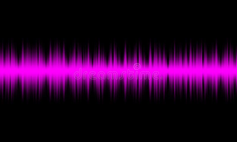 Purple Digital Equalizer Audio Sound Waves on Black Background, Stock ...